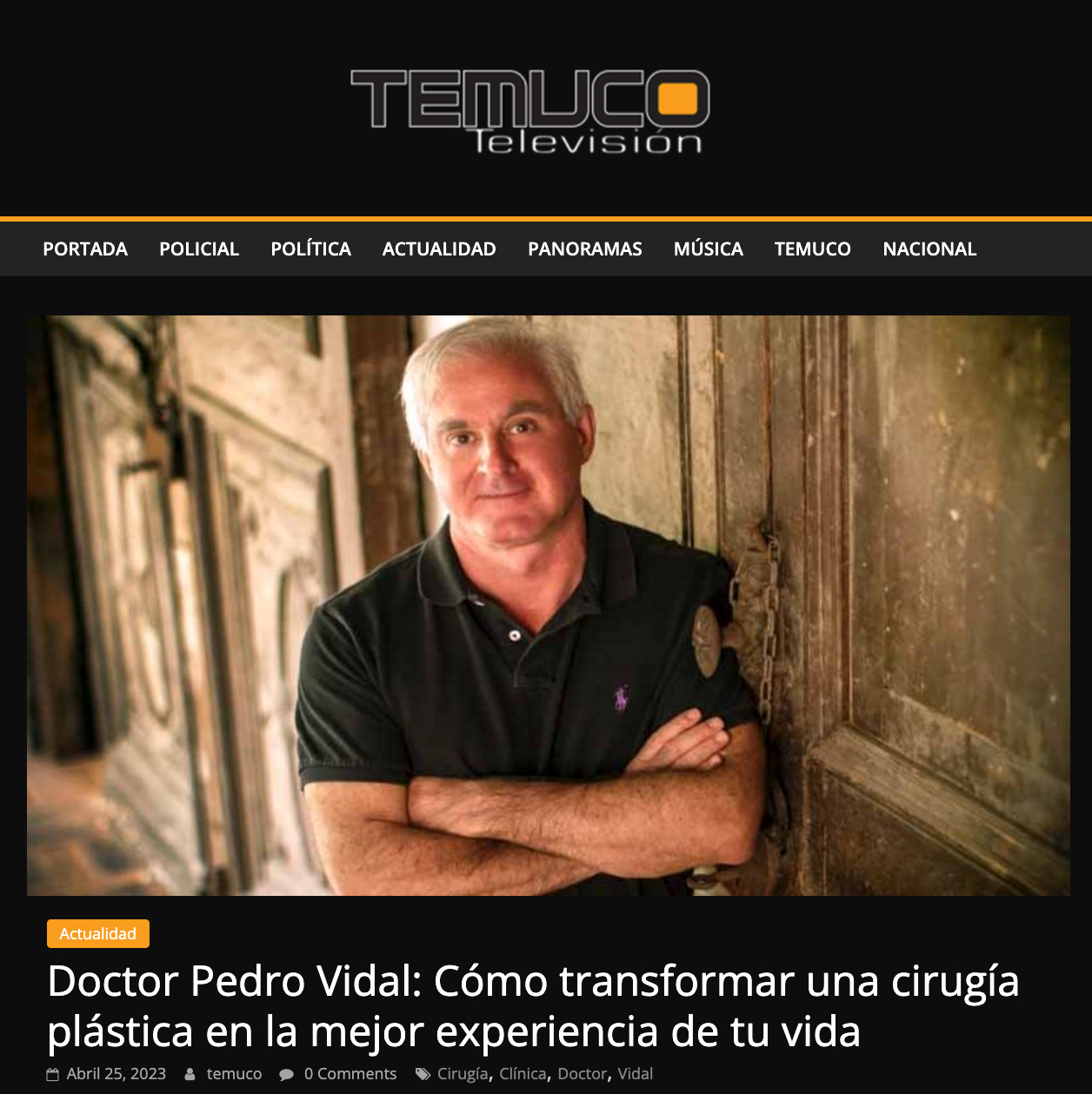 Dr Pedro Vidal nos cuenta el secreto de su éxito en cirugías plásticas, nota TemucoTelevisión ...